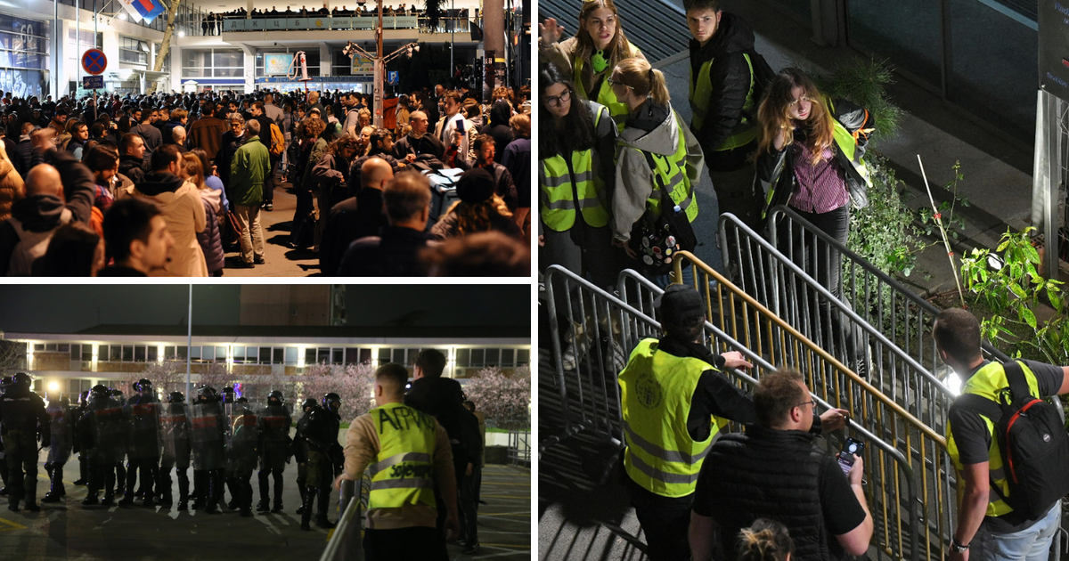 FOTO Studenti blokirali zgradu RTS-a u Srbiji, policija ih je tjerala i udarala pendrecima | 24sata