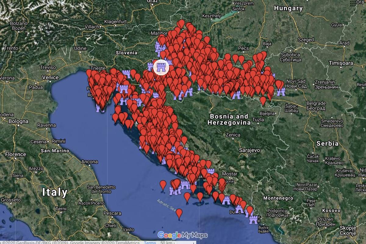 Kamo na izlet? Interaktivna karta hrvatskih dvoraca i utvrda | 24sata