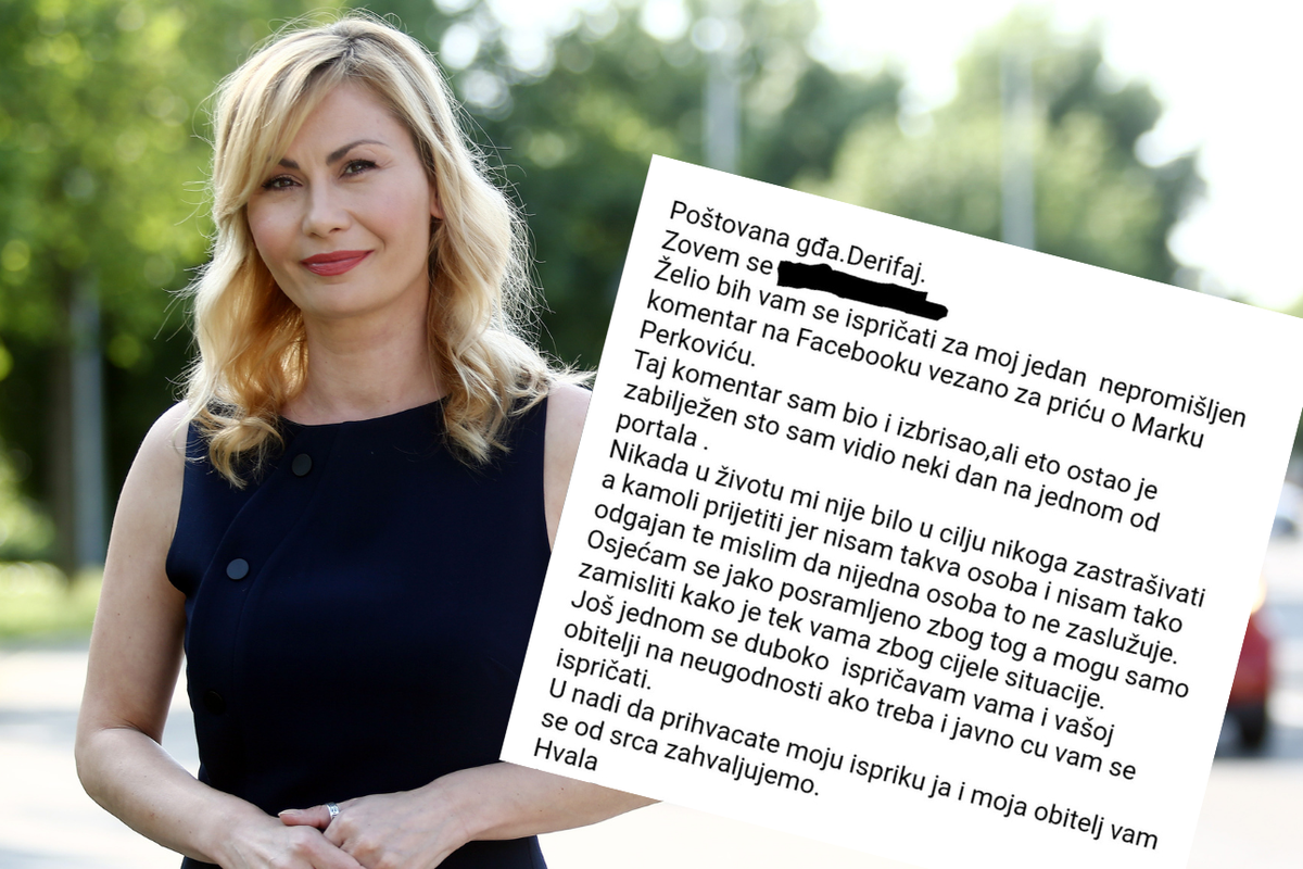 Danka Derifaj objavila poruku isprike od čovjeka koji joj je prijetio ...