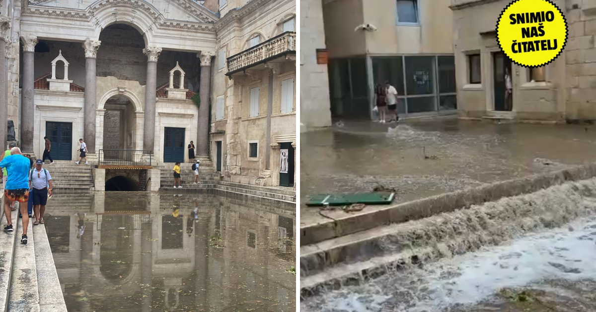 VIDEO Dioklecijanovi podrumi pod vodom nakon snažne oluje, splitski ...